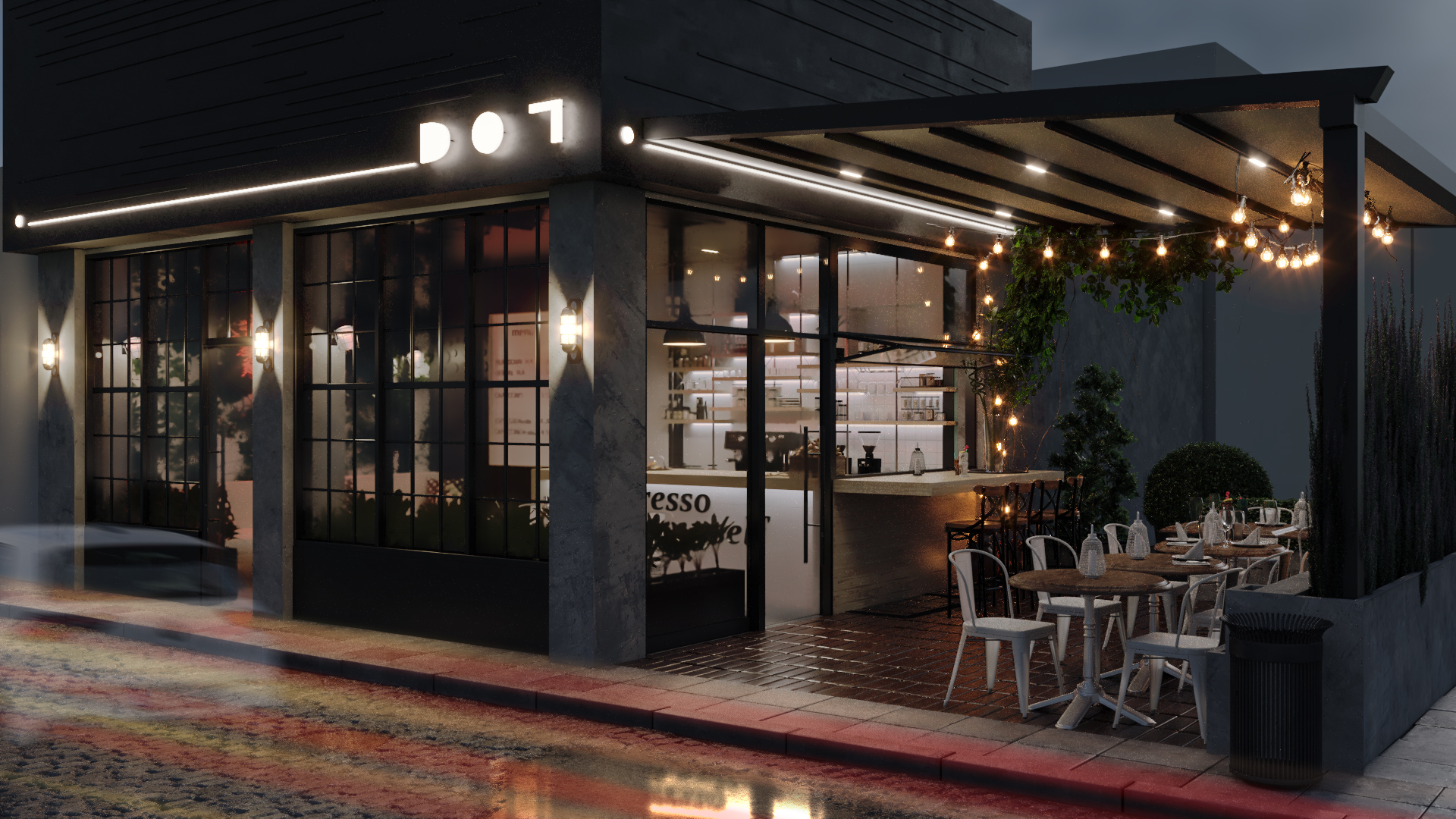 Urban Modern Café | Nature-Infused Contemporary Dining